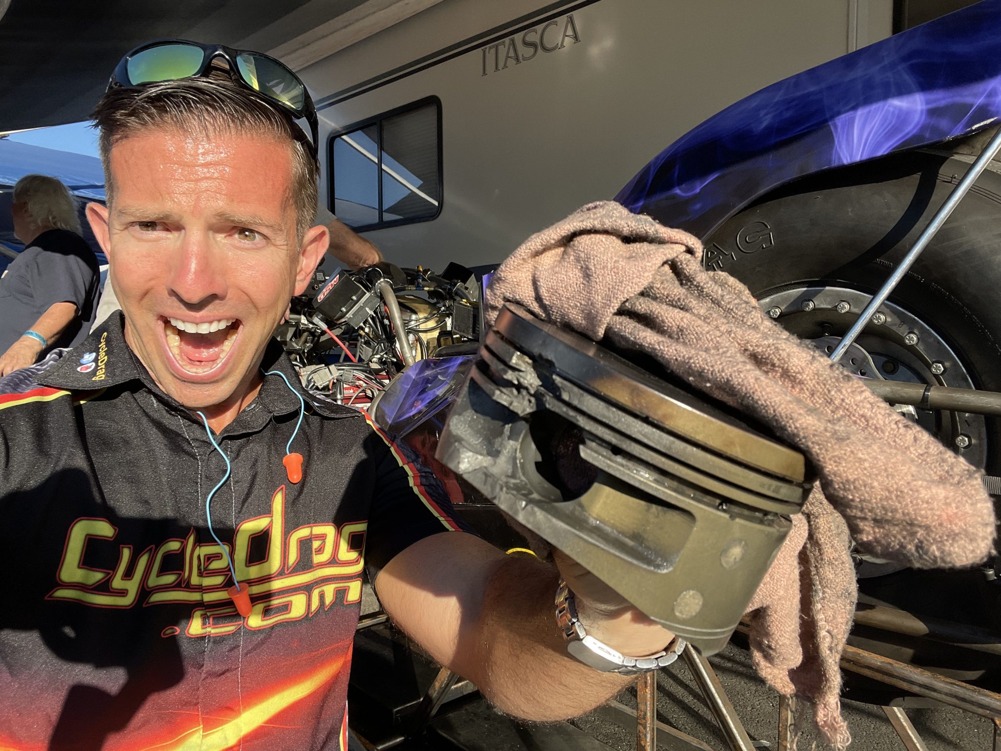 Supercharged Nitro Harley Eats Piston – Drag Bike News