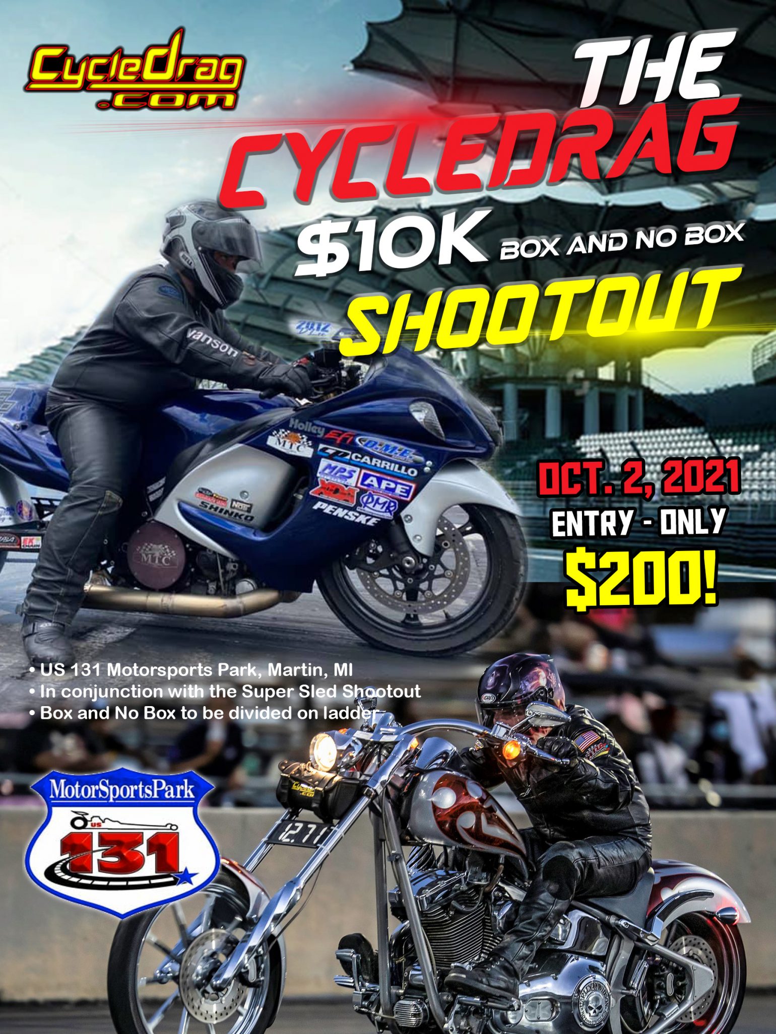 Excitement Builds for Cycledrag $10K Shootout, Oct. 2 at US 131 – Drag ...